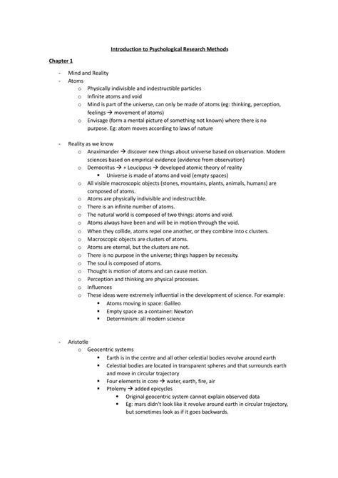 Introduction To Psychological Research Methods Notes Psy173
