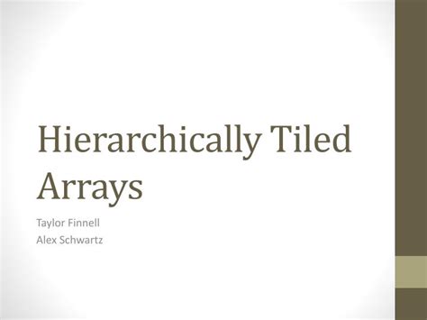 Ppt Hierarchically Tiled Arrays Powerpoint Presentation Free