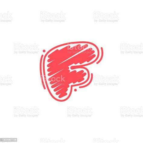 유치한 왁스 크레용 의 F 문자 기호는 낙서 스타일입니다 싸인펜에 대한 스톡 벡터 아트 및 기타 이미지 싸인펜 알파벳 F