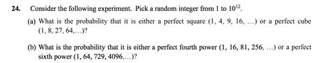 Solved Consider The Following Experiment Pick A Random Chegg