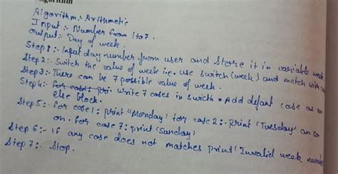 Input A Day Number And Display The Name Of The Dayif Number Is 1