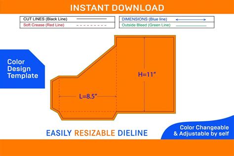 Angle Cut Pocket Envelope Or 8 5x11 Inch Folder Envelope Dieline