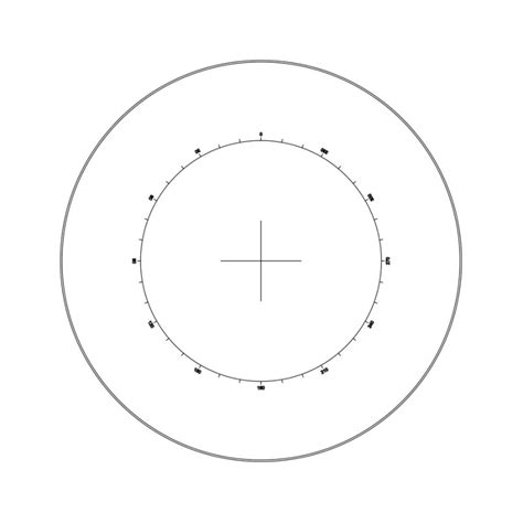 Réticule Ø25mm Cercle Avec Divisions 30° Et Croix Centrale