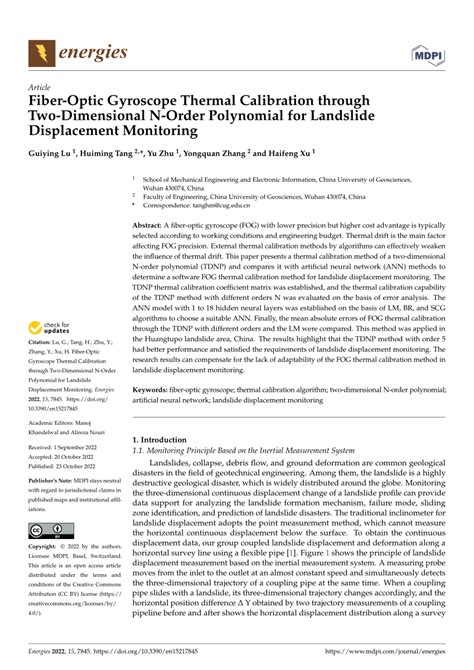 Pdf Fiber Optic Gyroscope Thermal Calibration Through Two Dimensional