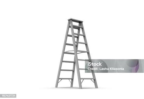 흰색 3d 렌더링에서 분리된 금속 계단 계단 사다리에 대한 스톡 사진 및 기타 이미지 계단 사다리 0명 강철 Istock
