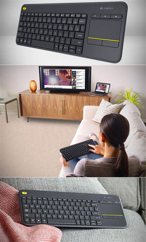 Logitech Wireless Touch Keyboard K Plus W Built In Touchpad Works Great With HTPCs Laptops