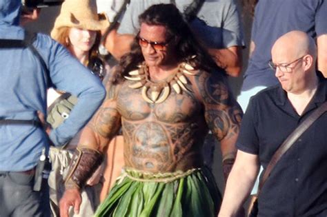 Dwayne Johnson Films Live Action Moana In Hawaii Photos