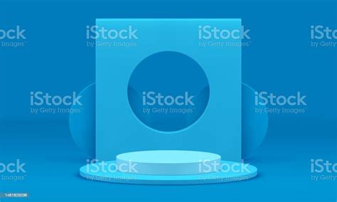 3d 연단 블루 기하학적 무대 전시 경기장 제품 프리젠 테이션 현실적인 벡터 파란색에 대한 스톡 벡터 아트 및 기타 이미지
