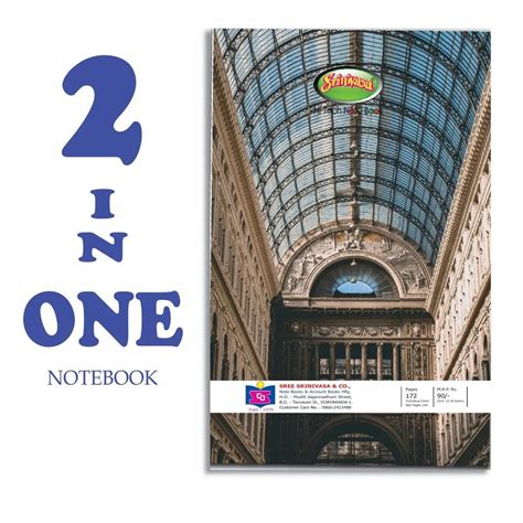 Single Line Laminated Paper 2 Subject Long Notebook Unruled For