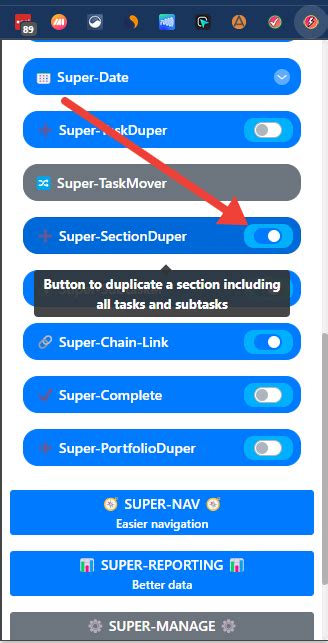 is there a way to duplicate a section to copy all tasks across to