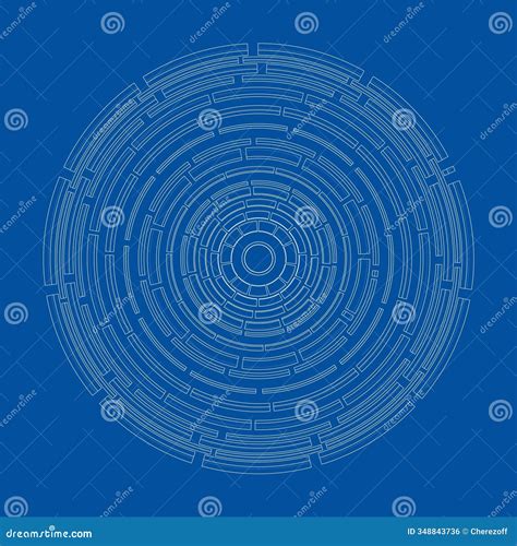 3d Circular Pattern Style Wireframe Model Stock Illustration