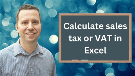 How Do I Calculate Sales Taxvat In Excel Youtube