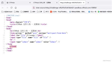 Ctfhub（web文件上传）ctfhub 文件上传 无限制 Csdn博客
