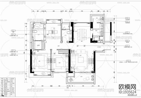 家装住宅cad施工图 免费3dmax模型库 欧模网