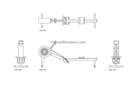 Ergometer Rowing Machine Free Cad Drawings