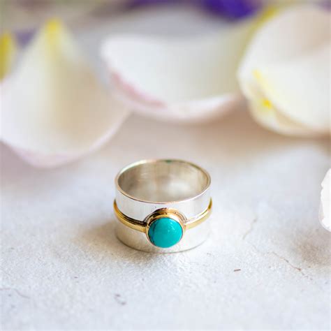 Aladdin Ring In Silver With Turquoise Memara
