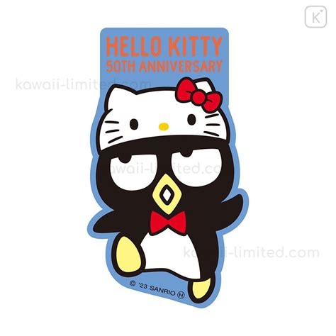 Japan Sanrio Die Cut Vinyl Sticker Badtz Maru Hello Kitty 50th