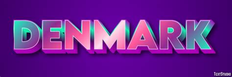 Denmark Purple Green And Pink 3d Text Effect Generator