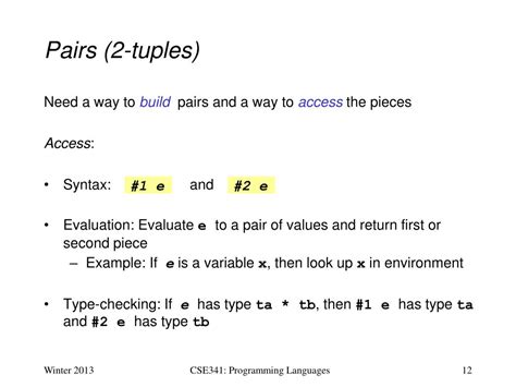 Ppt Cse341 Programming Languages Lecture 2 Functions Pairs Lists