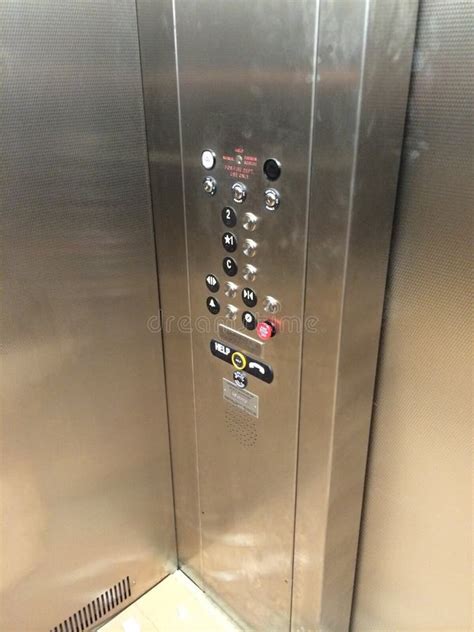 Elevator Buttons Dirty Stainless Steel Elevator Interior Stock Image