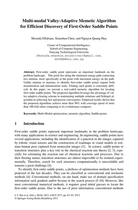 PDF Multi Modal Valley Adaptive Memetic Algorithm For Efficient