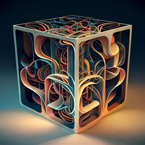 Ai Generated Illustrative Cube With Curvy Details Stock Illustration Illustration Of Shape