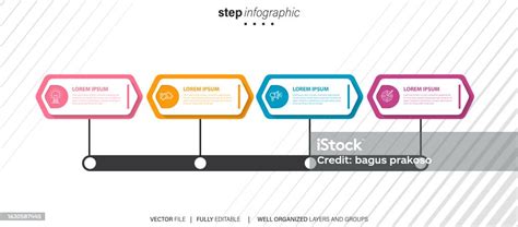 비즈니스 인포그래픽 디자인 템플릿 아이콘과 4개의 4가지 옵션 또는 단계가 있는 벡터입니다 프로세스 다이어그램 프리젠테이션 워크플로 레이아웃 배너 순서도 정보 그래프 스톡