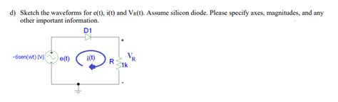Solved D Sketch The Waveforms For E T I T And Vr T Chegg Com