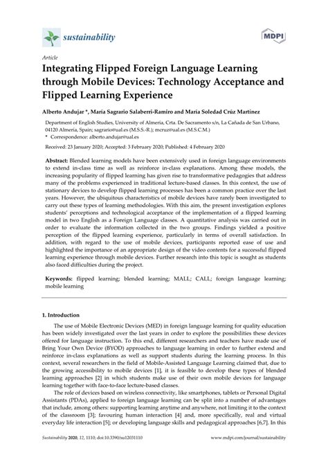 Pdf Integrating Flipped Foreign Language Learning Through Mobile Devices Technology