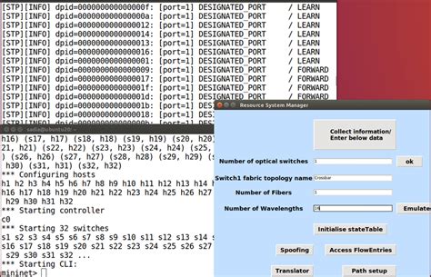 mininet topology generated and switches being registered with