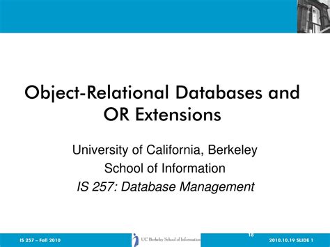 Ppt Object Relational Databases And Or Extensions Powerpoint