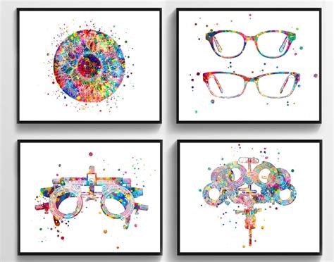 4 Optometry Art Medical Art Ophthalmologist T Watercolor Pupil Art