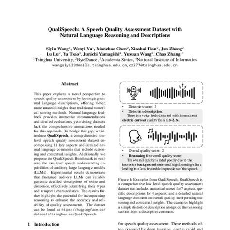 Qualispeech A Speech Quality Assessment Dataset With Natural Language Reasoning And