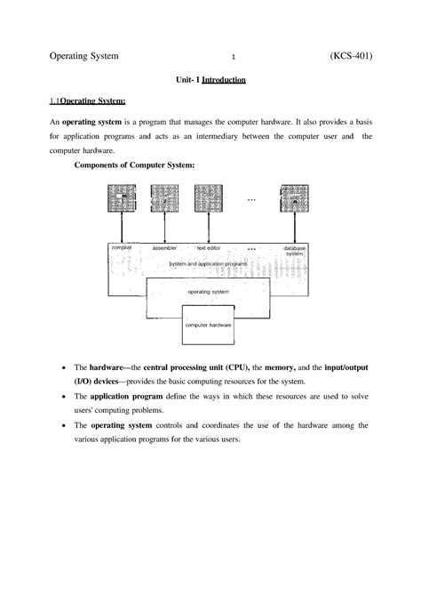 Os Merged Os Notes Unit I Introduction System An Operating System Is A Program That