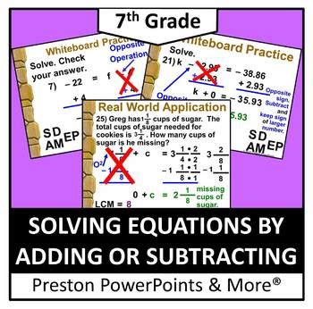Th Solving Equations By Adding Or Subtracting In A Powerpoint