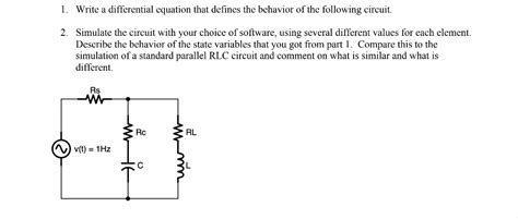 Write A Differential Equation That Defines The Chegg Com