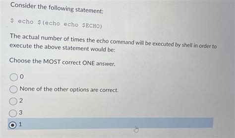 Solved Consider The Following Statement Echo Echo Echo
