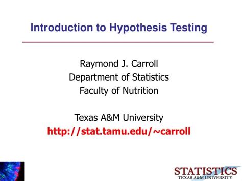 PPT Introduction To Hypothesis Testing Statistical Principles And Probability Statements
