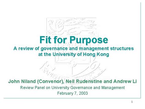 Fit For Purpose A Review Of Governance And