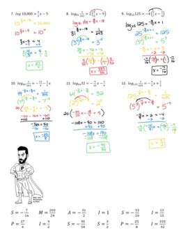 Solving Logarithmic Equations Joke Worksheet With Answer Key TPT