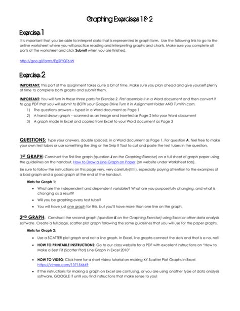 Graphing Exercises UPDATED