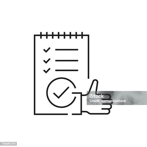 Customer Survey 라인 아이콘 벡터 일러스트 레이 션 로고 모바일 앱 웹사이트 Ui Ux 기호 기호에 대한 아이콘 디자인 아이콘에 대한 스톡 벡터 아트 및 기타