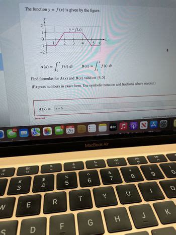 Answered The function y 2 1 0 1 2 A x A x f x Incorrect 1 ₁0 2 given by the