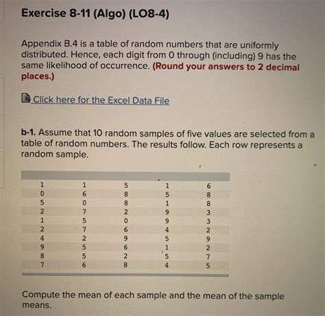 Solved Exercise 8 11 Algo Lo8 4 Appendix B4 Is A Table