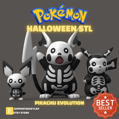 Halloween Pokemon Pikachu Evolution 3d Stl File Pack Pokemon Etsy Pikachu Evolution Pokemon