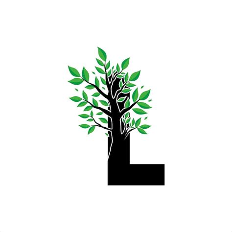 Premium Vector L Letter With Tree Logo Design Icon Symbol