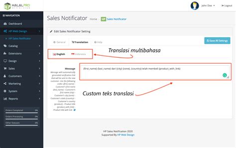 module popup notifikasi penjualan opencart