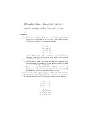 Hw1 Answer 1 Pdf Intro Algorithms Homework Answer 1 10 Points Deadline September 22nd