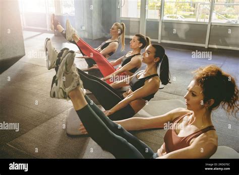 Close Up Of Young Sporty Women Doing Exercise For Abdominal Athletic