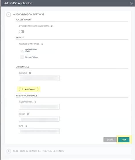 configure an oidc authentication type